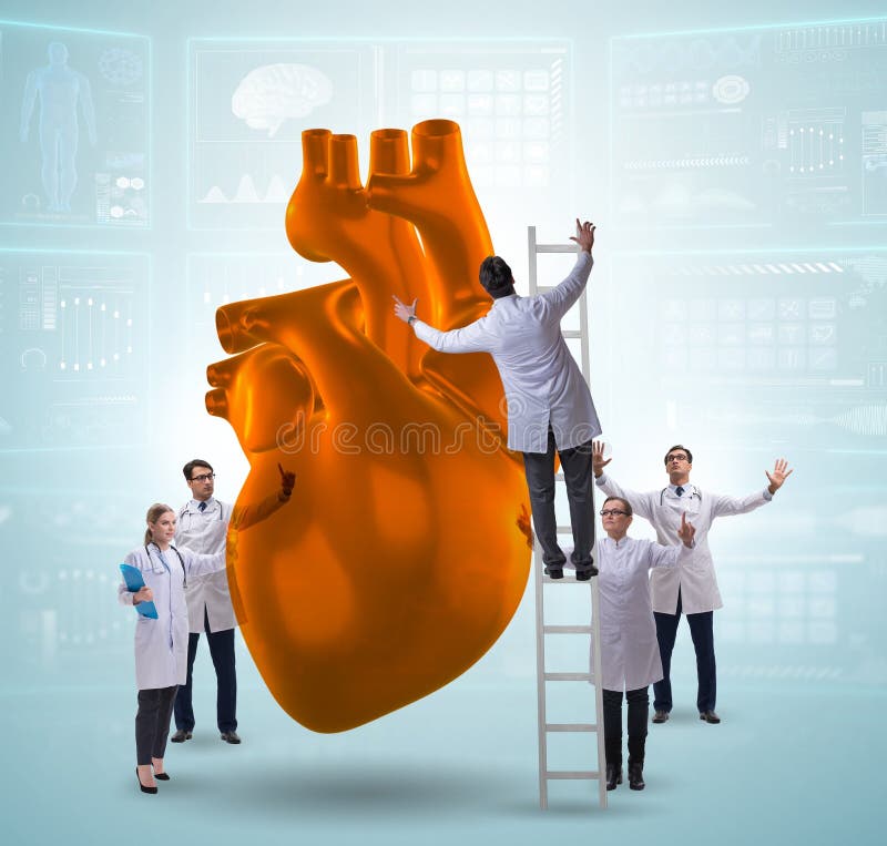 Heart Examination by a Team of Doctors Stock Illustration ...