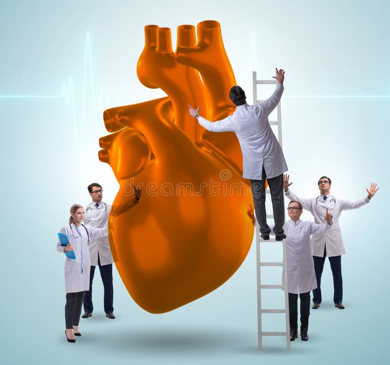 Heart Examination by a Team of Doctors Stock Image - Image of ...