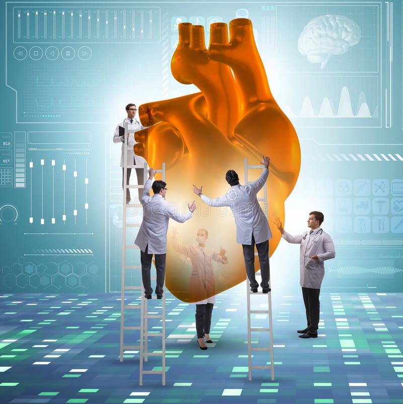 Heart Examination by a Team of Doctors Stock Photo - Image of heartbeat ...