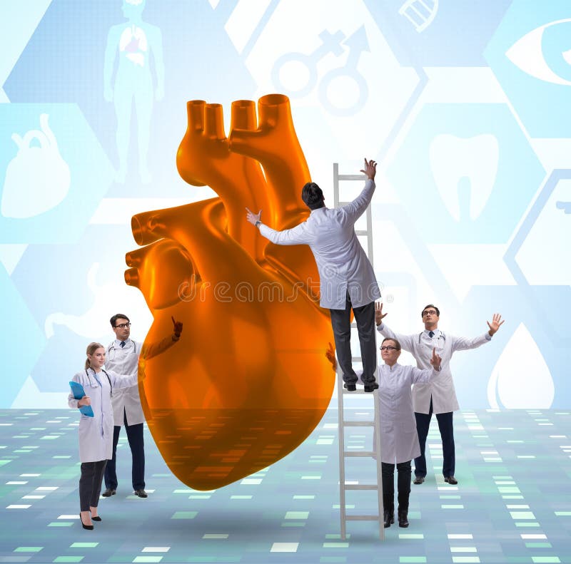 Heart Examination by a Team of Doctors Stock Image - Image of ...