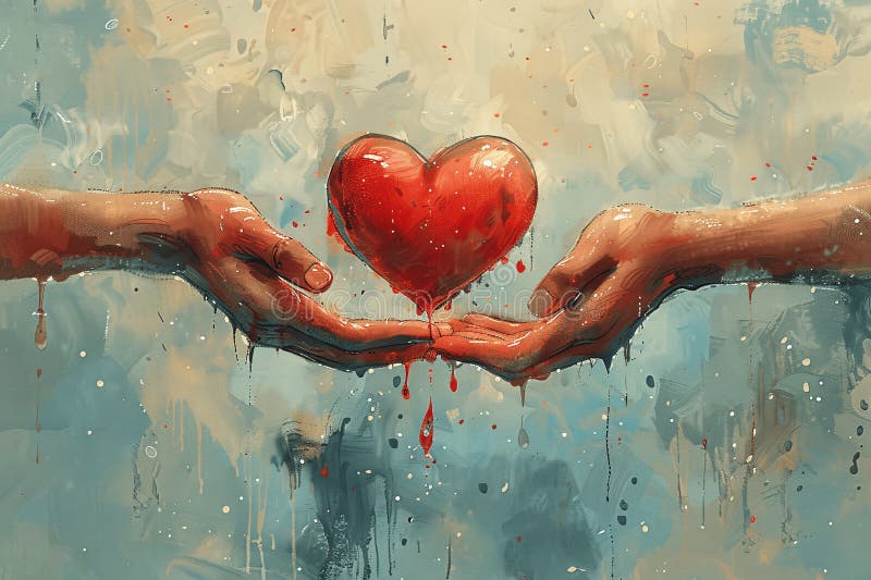 Heart Exchange: Symbol of Generosity Stock Illustration - Illustration ...