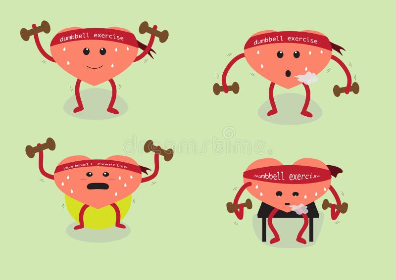 Heart Exercise with Dumbbell1 Stock Vector - Illustration of dumbbell ...