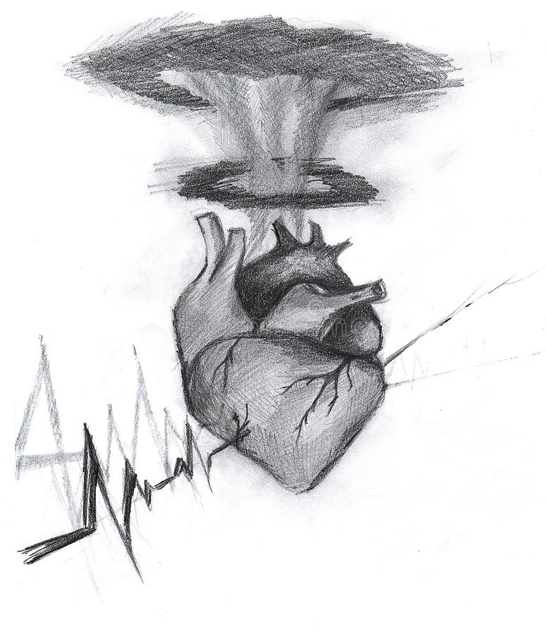 Heart explodes stock illustration. Illustration of pulse - 174277894