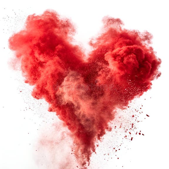 Heart Exploding in Red Smoke Stock Illustration - Illustration of ...