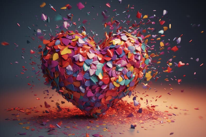 Heart explosion stock illustration. Illustration of explosion - 7917131