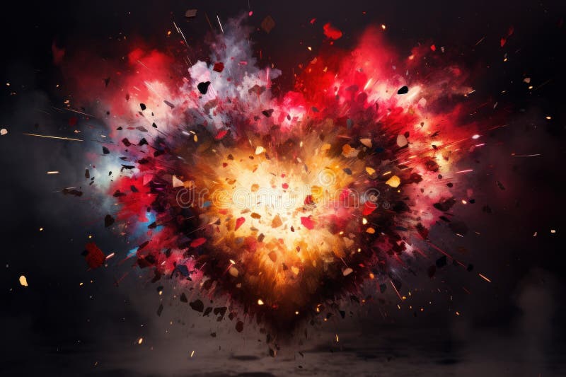 Heart explosion stock illustration. Illustration of explosion - 7917131