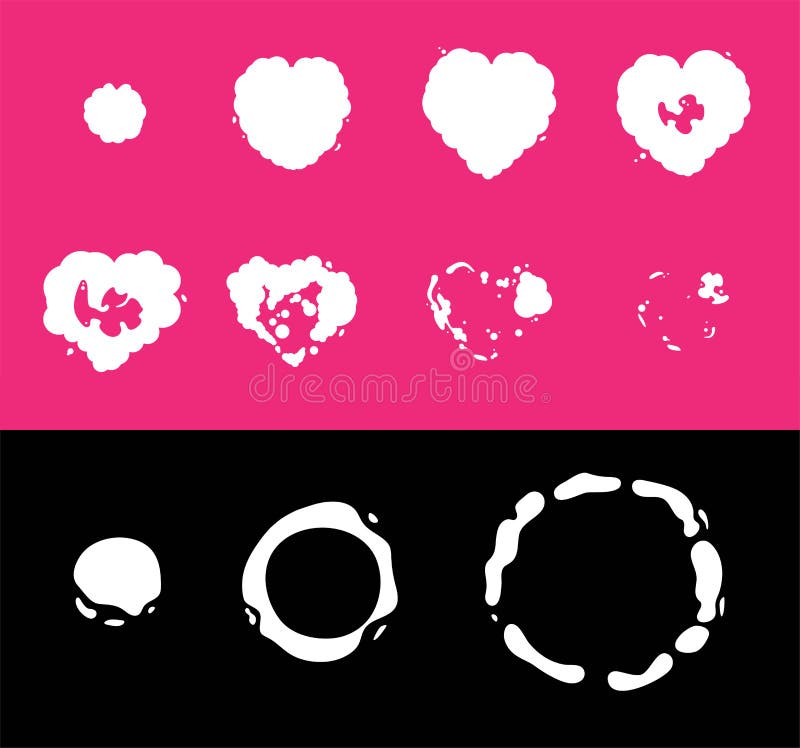 Heart Explosion Storyboard. Animation Sprite Set Stock Vector ...