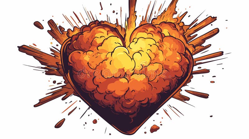 Heart Explosion Vector Illustration Isolated on White Background Stock ...