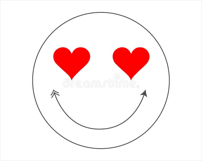 Heart Face with Arrow Smile Stock Illustration - Illustration of emoji ...