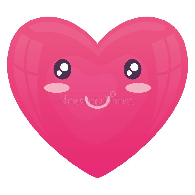 Heart Face Emoticon Character Stock Vector - Illustration of heart ...