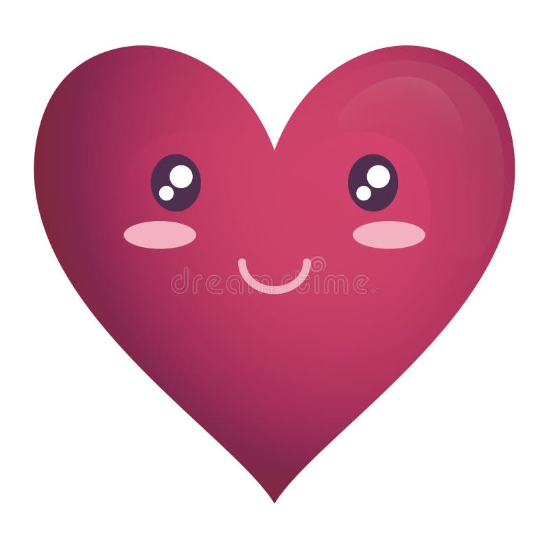 Heart Face Emoticon Character Stock Vector - Illustration of face, love ...