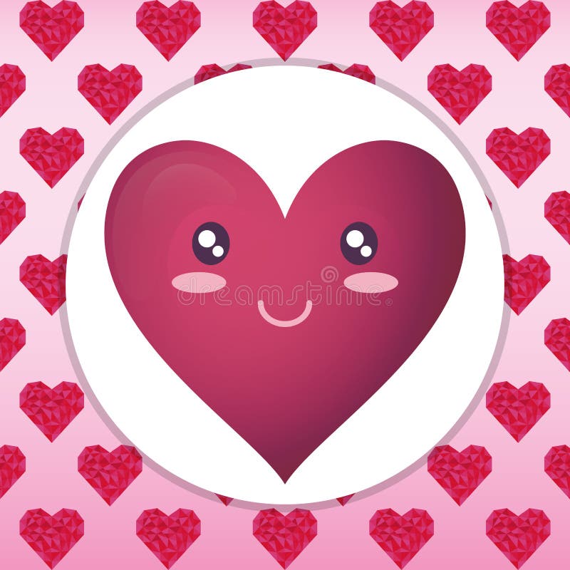 Heart Face Emoticon Character Stock Vector - Illustration of emotional ...