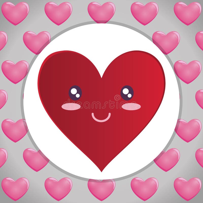 Heart Face Emoticon Character Stock Vector - Illustration of network ...