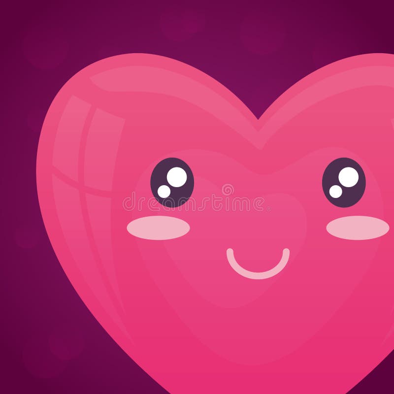 Heart Face Emoticon Character Stock Vector - Illustration of emoji ...