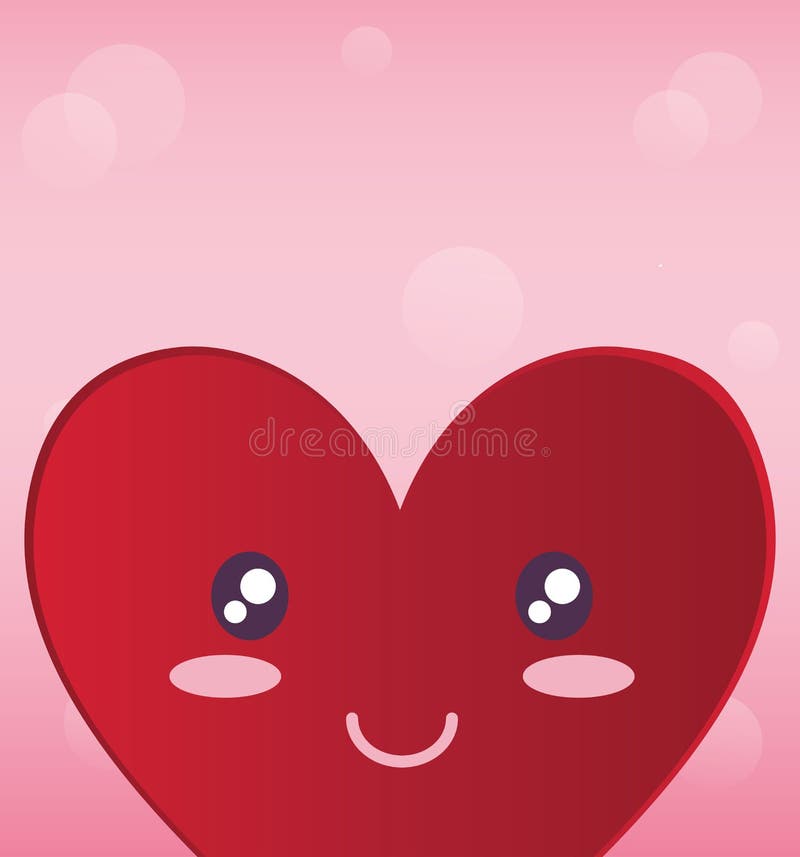 Heart Face Emoticon Character Stock Vector - Illustration of love ...