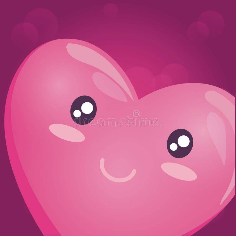 Heart Face Emoticon Character Stock Vector - Illustration of love ...