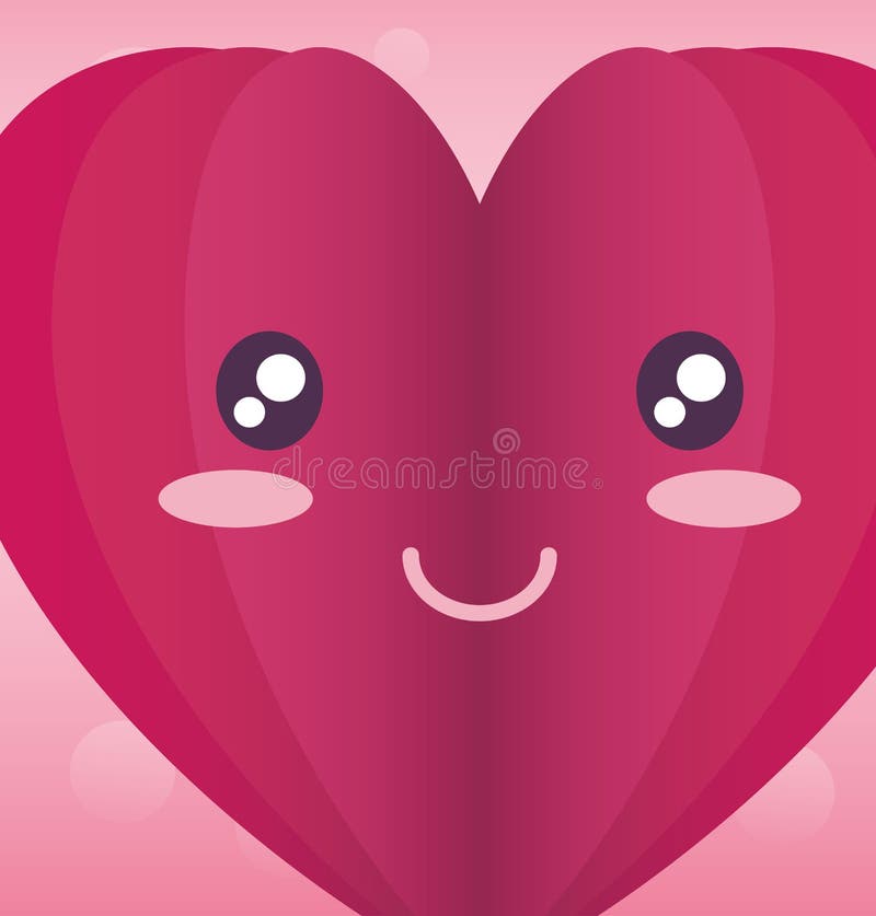 Heart Face Emoticon Character Stock Vector - Illustration of passion ...