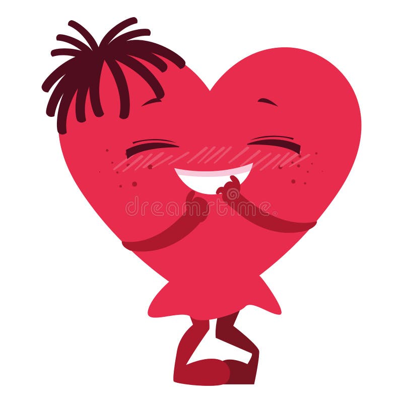 Heart Face Emoticon Character Stock Vector - Illustration of decoration ...