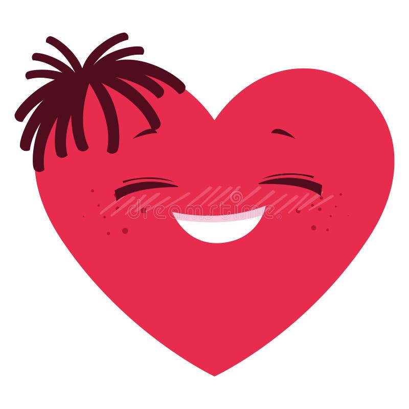 Heart Face Emoticon Character Stock Vector - Illustration of kawaii ...