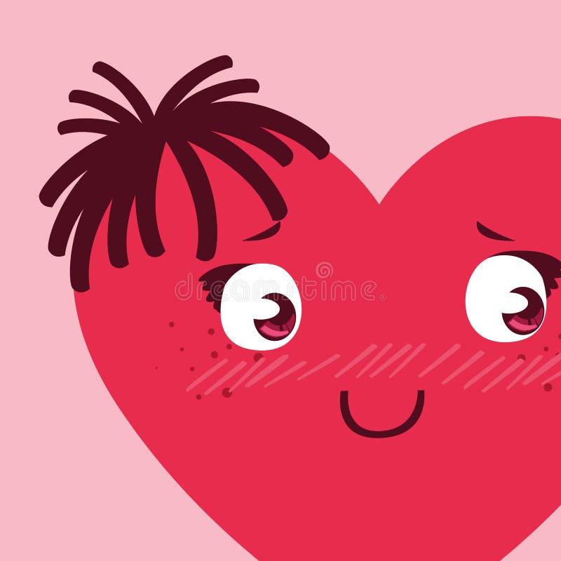 Heart Face Emoticon Character Stock Vector - Illustration of graphic ...