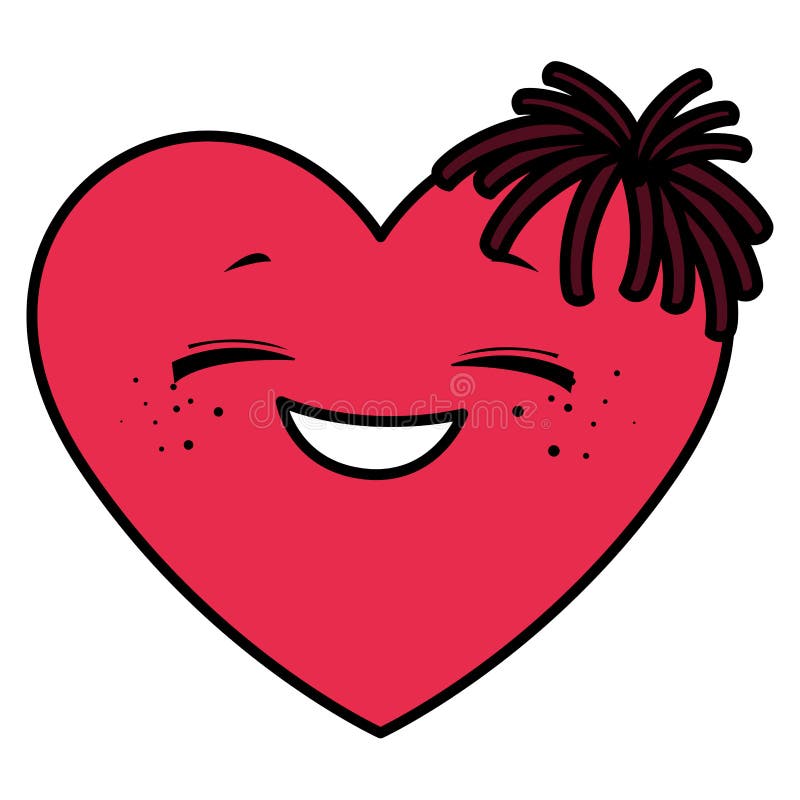 Heart Face Emoticon Character Stock Vector - Illustration of network ...