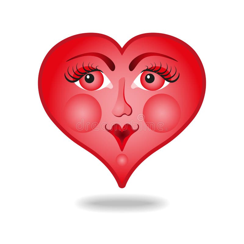 Heart with a face. stock illustration. Illustration of romance - 65239321