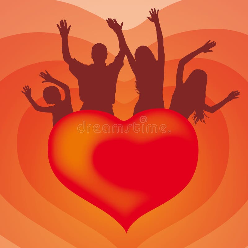 Heart and family (vector) stock vector. Illustration of healthy - 6272437