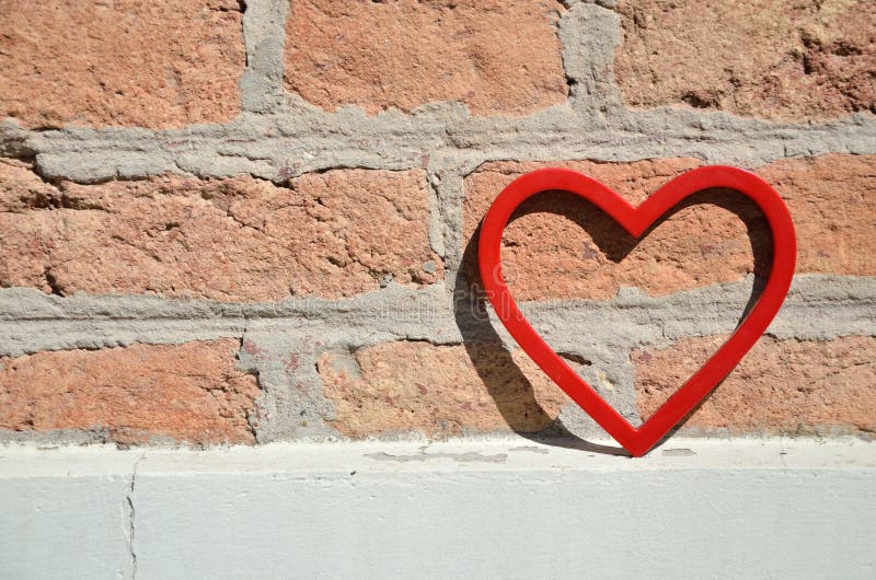 Heart Figure on Brick Wall stock image. Image of wedding - 70603859