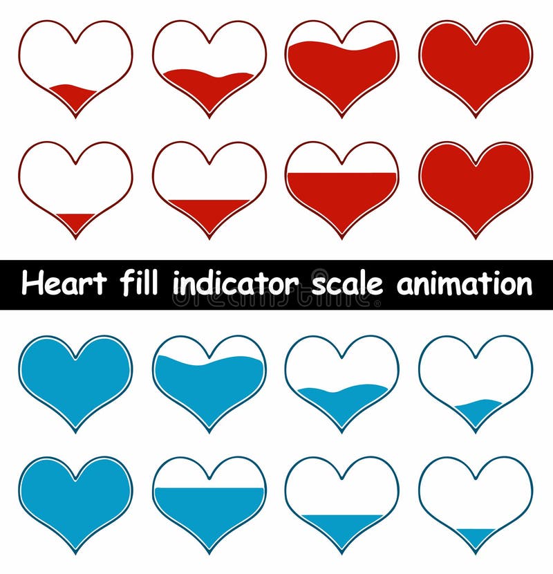 Heart Fill Animation Vector Illustration Stock Vector - Illustration of ...