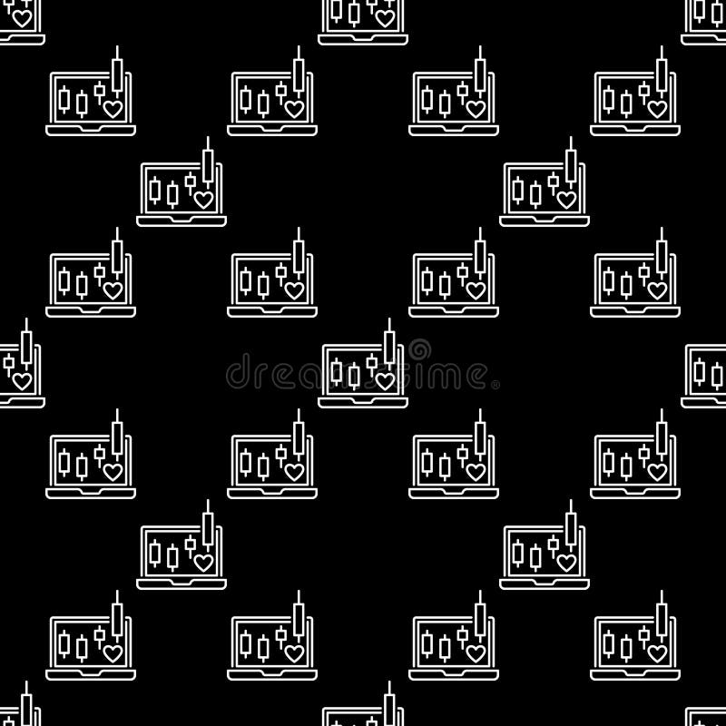 Heart with a Financial Graph on Laptop Screen Vector Passion for ...