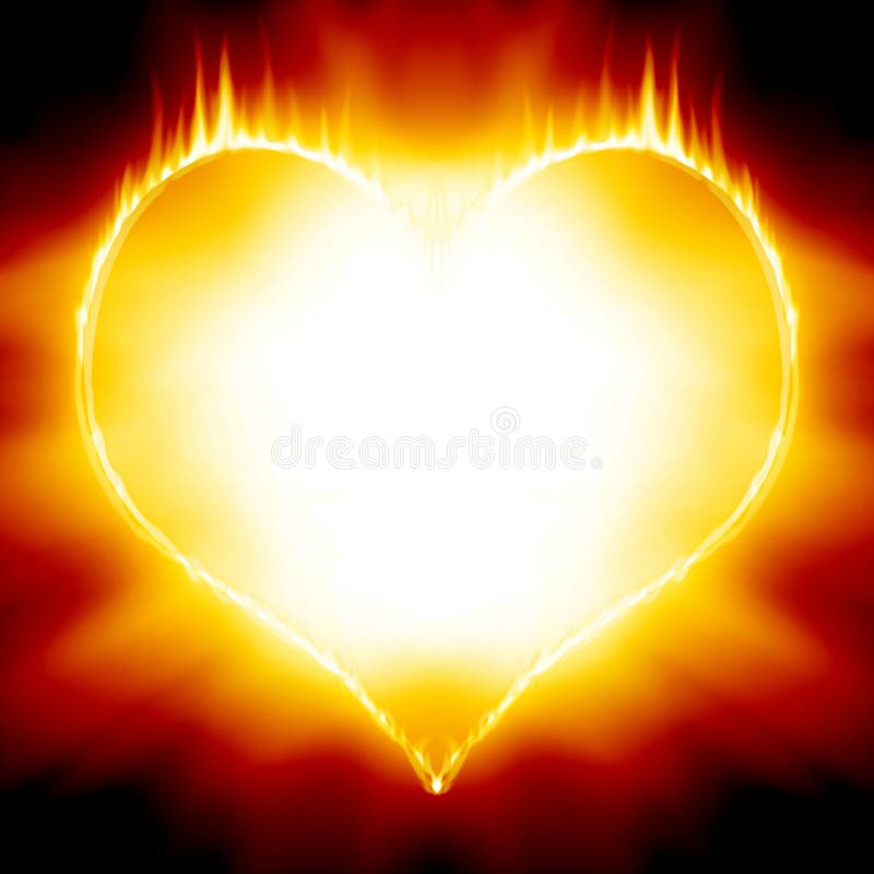 Heart on fire stock illustration. Illustration of soul - 3684367