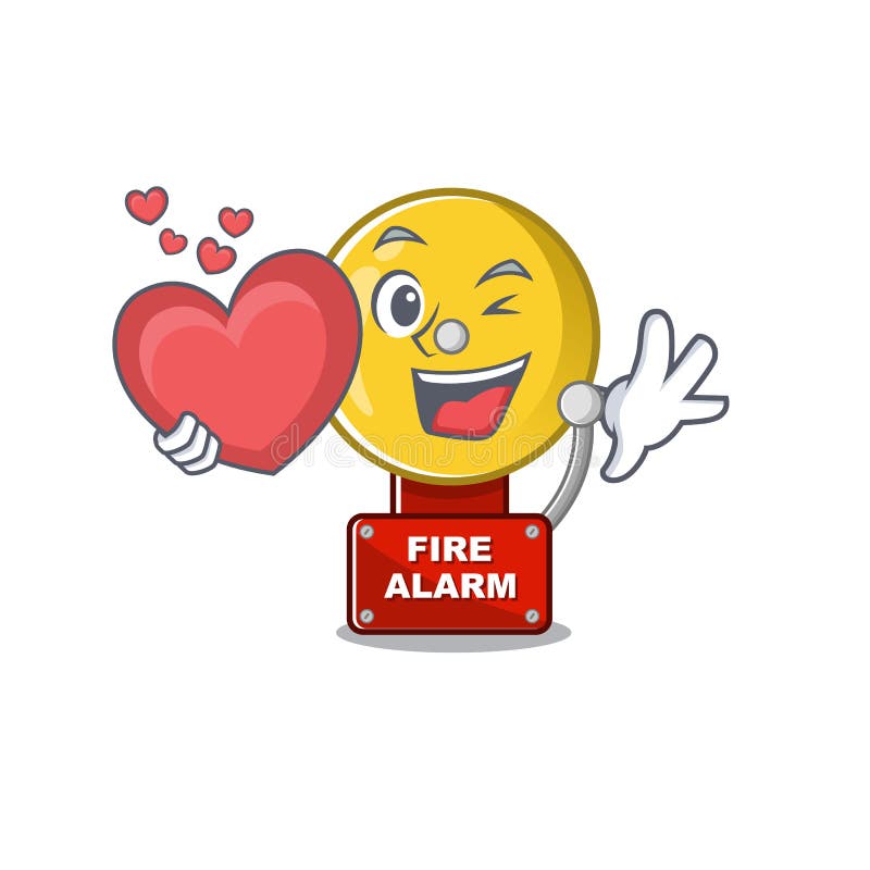 With Heart Fire Alarm with the Character Shape Stock Vector ...