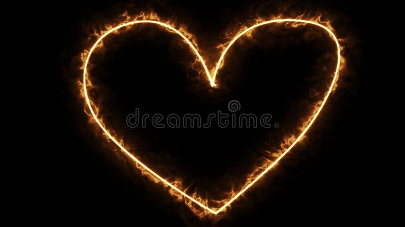 Heart on Fire, Burning Desire, 4K Animated Video Stock Illustration ...