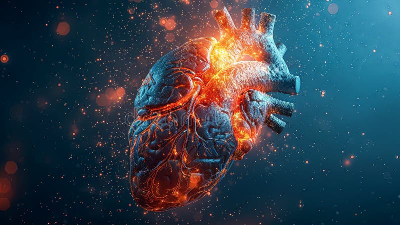 Heart with a Fire Inside of it Stock Image - Image of cardiac, aorta ...