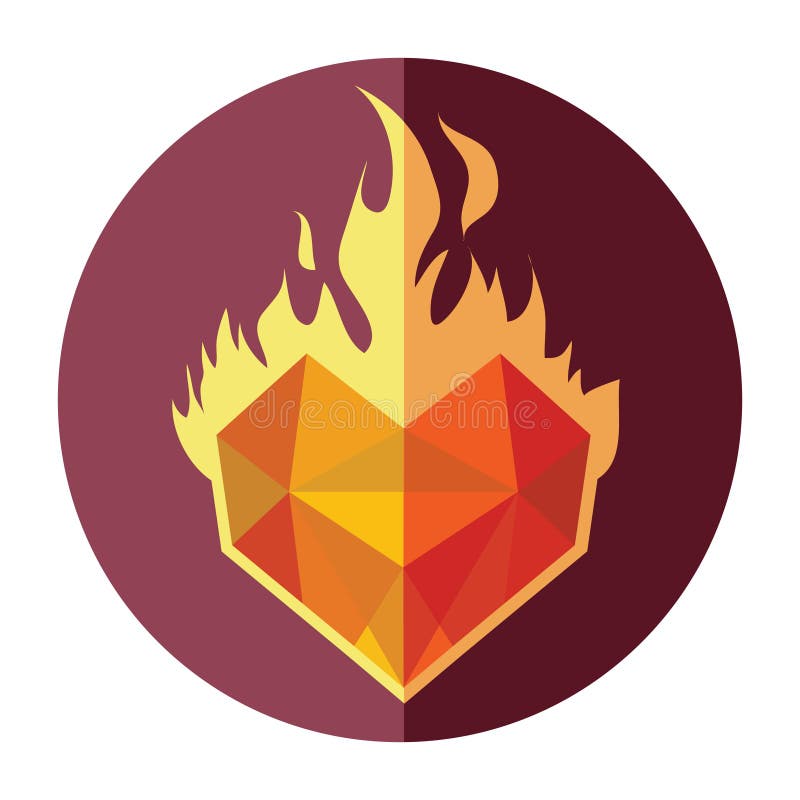 Heart on Fire. Vector Illustration Decorative Design Stock Vector ...