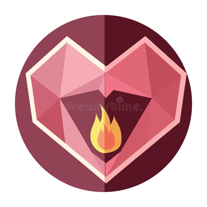Heart on Fire. Vector Illustration Decorative Design Stock Vector ...