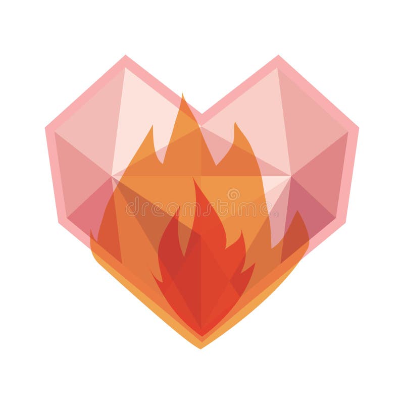 Heart on Fire. Vector Illustration Decorative Design Stock Vector ...
