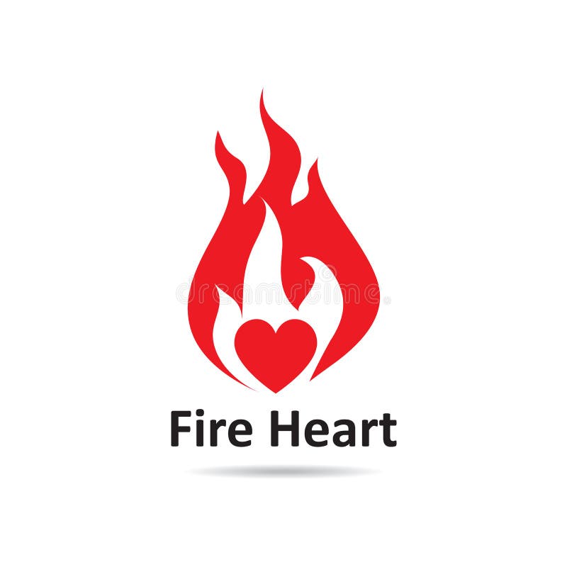 Heart Fire Vector Logo Illustration Stock Vector - Illustration of ...