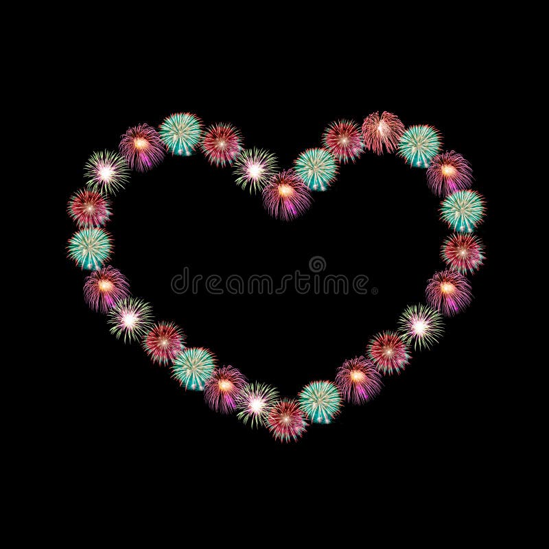 Heart firework stock illustration. Illustration of love - 46294354