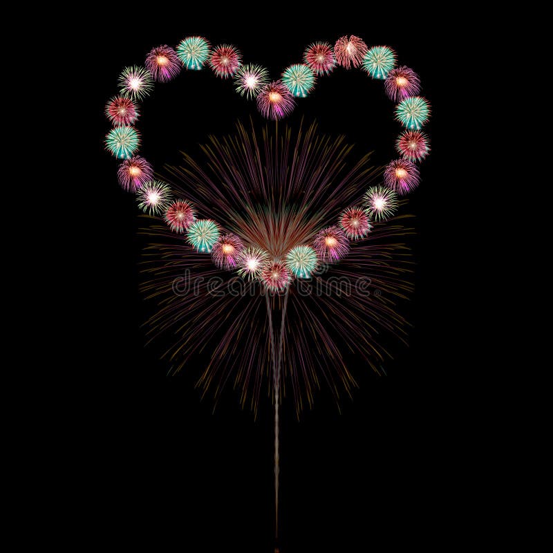 Heart firework stock image. Image of celebrate, abstract - 46294369