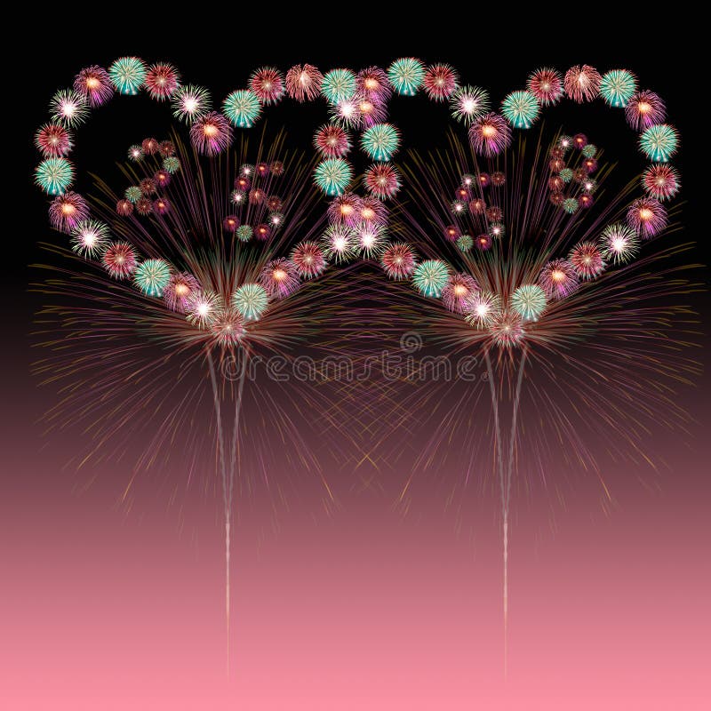 Heart fireworks stock image. Image of evening, happy - 36794995