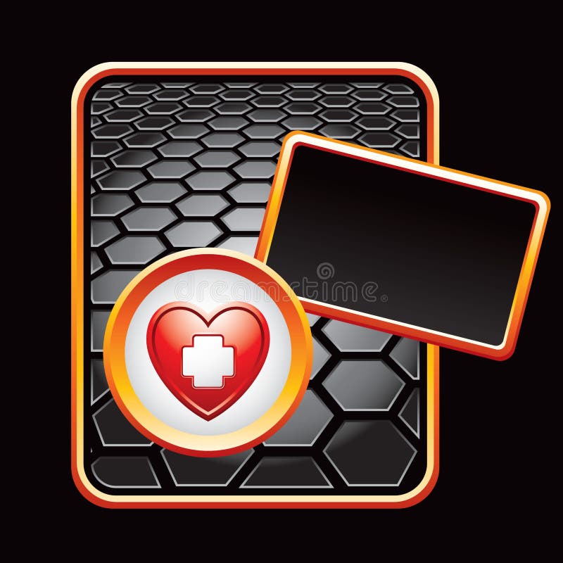Heart with First Aid Icon on Black Hexagon Ad Stock Vector ...