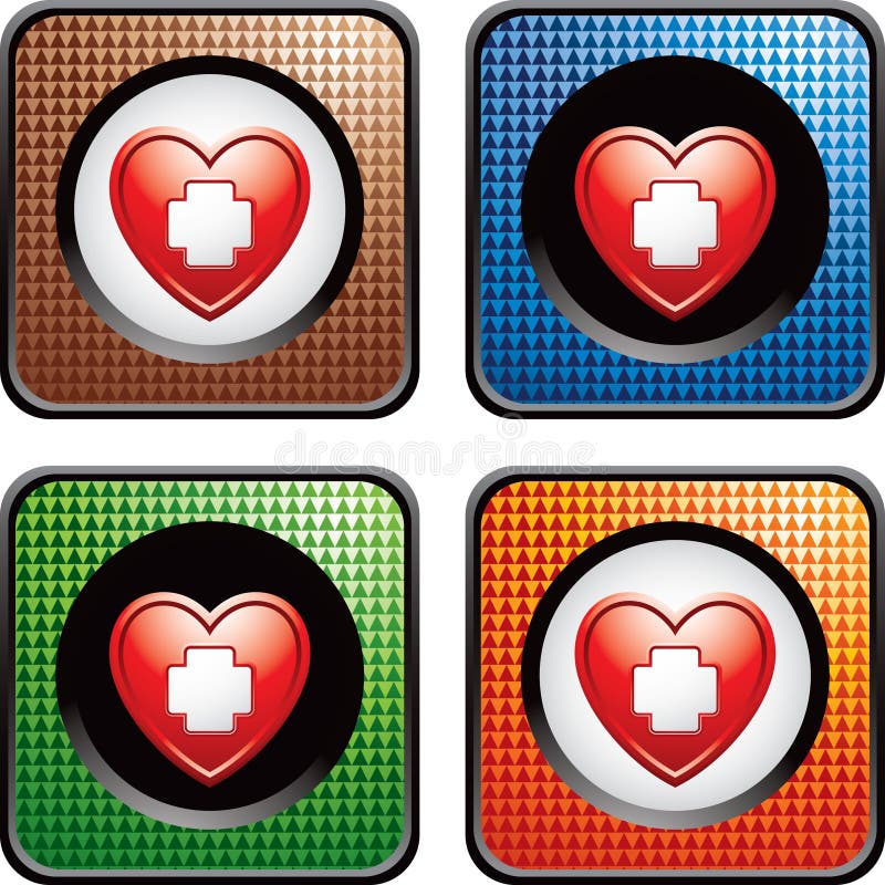 Heart with First Aid Icon in Multicolored Web Icon Stock Vector ...