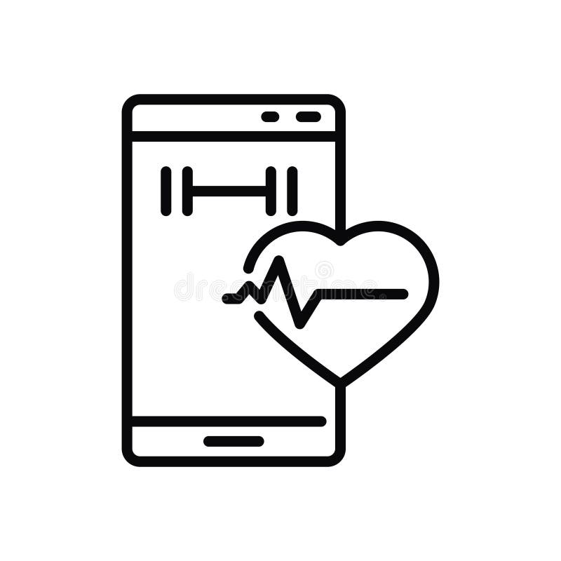 Heart fitness app icon stock illustration. Illustration of mobile ...