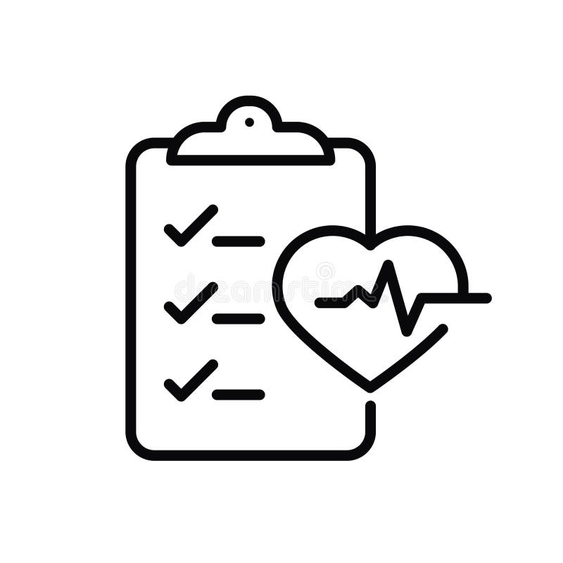 Heart Fitness Checklist Icon Stock Illustration - Illustration of ...