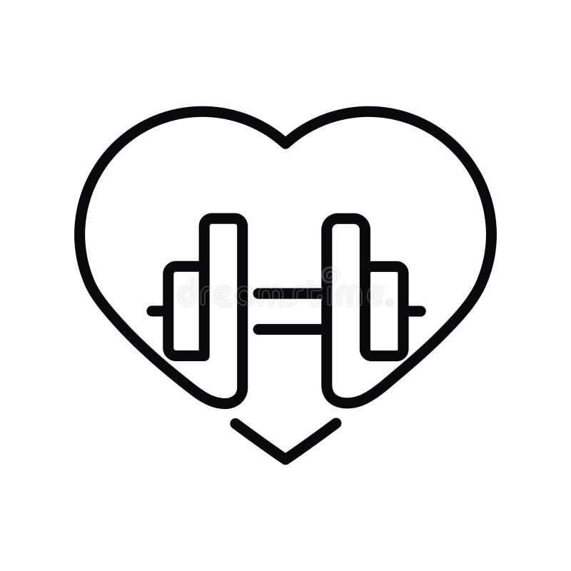 Heart fitness weights icon stock illustration. Illustration of isolated ...