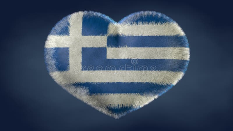 Heart of the Flag of Greece. Stock Illustration - Illustration of greek ...