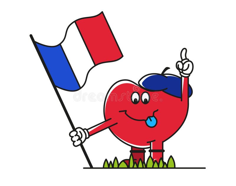 Heart with a Flag in Hands. French Language Day. Vector Illustration ...