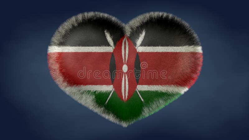 Heart of the Flag of Kenya. Stock Illustration - Illustration of faith ...