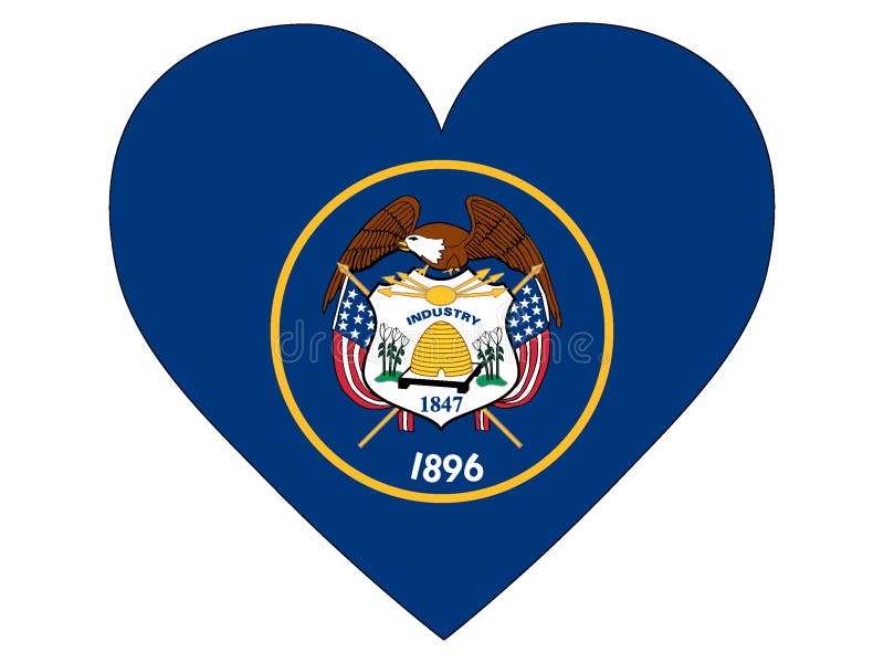 Heart Flag of USA State of Utah Stock Vector - Illustration of flag ...